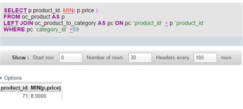 Php Left Join Query Returning Wrong Row Id With Correct Price Stack