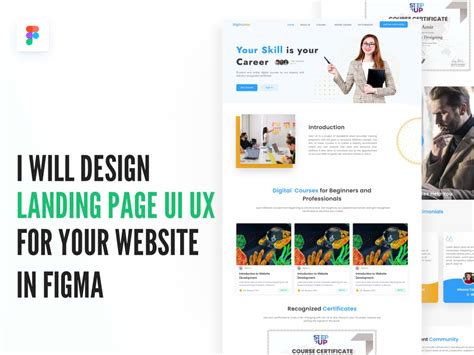 a landing page ui ux website ui ux mobile app ui ux design in figma