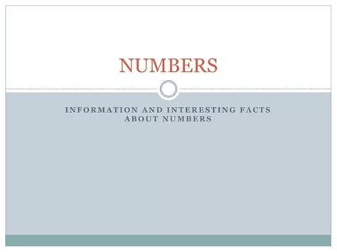 PPT NUMBERS PowerPoint Presentation Free Download ID 5299733