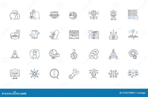 Knowledge Acquisition Line Icons Collection Learning Cognition Understanding Insight