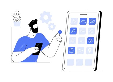 Premium Vector Native Mobile App Abstract Concept Vector Illustration