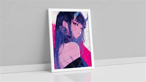 Mystical Yokai Girl Fine Art Print Enigmatic Anime Poster Dark Fantasy