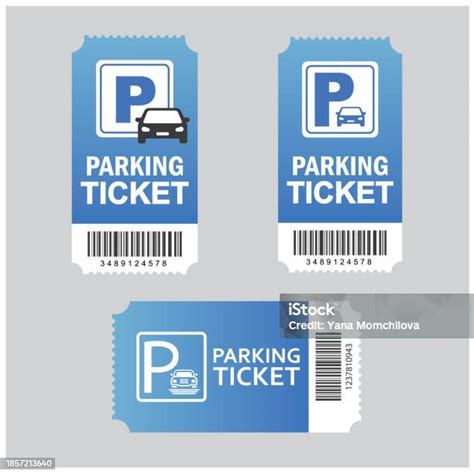 Set Of Parking Tickets Flat Illustration Vector Icon Stock Illustration