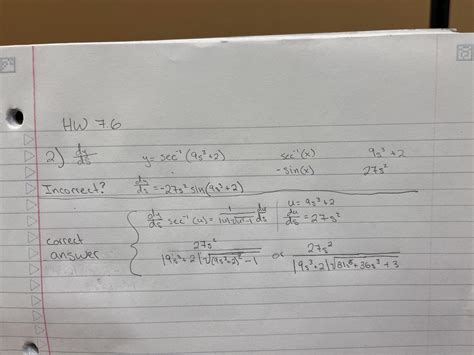 Why Is The Top Wrong And The Bottom Correct I Used The Chain Rule On