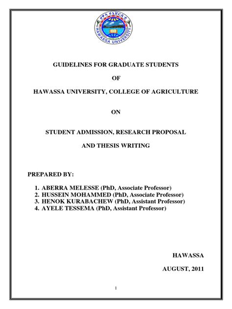Msc Thesis Writing Guide Line Huca Pdf