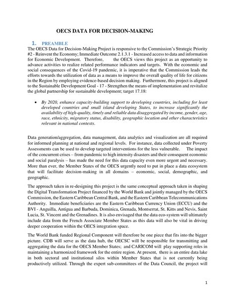 Oecs Data For Decision Making Project Proposal