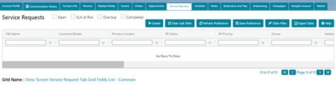 Service Requests Accounts