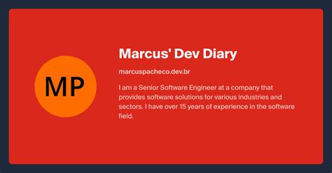 Marcus Dev Diary