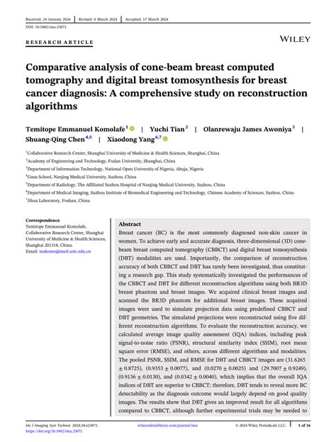 Comparative Analysis Of Cone Beam Breast Computed Tomography And Digital Breast Tomosynthesis