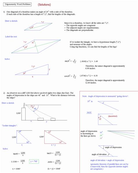 50 Trigonometry Word Problems Worksheet Chessmuseum Template Library