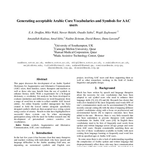 Generating Acceptable Arabic Core Vocabularies And Symbols For Aac Users Acl Anthology