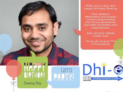 Dhi E Foundation On Linkedin Happy Birthday Swarup Dey Phd As A Co