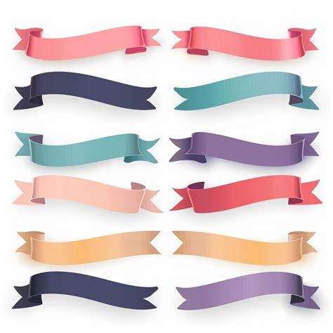 A set of six different colored ribbons with different shapes generative ai | Premium AI ...