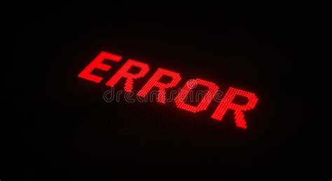 Error Message Red Pixelated Error Text Display On Black Screen Digital