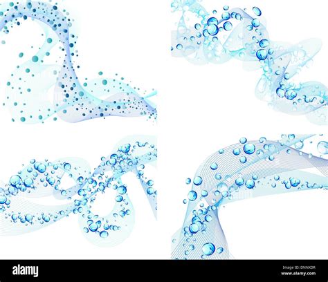 Abstract Water Vector Backgrounds Set With Bubbles Of Air Stock Vector