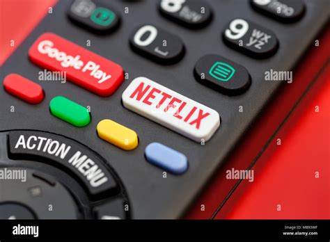 LONDON APRIL Netflix Button On Television Remote Control