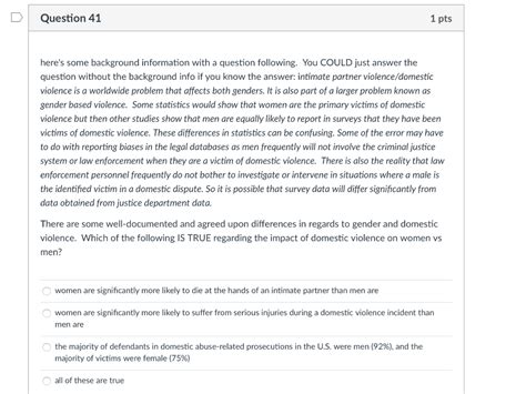 Solved Question 41 1 Pts Heres Some Background Information
