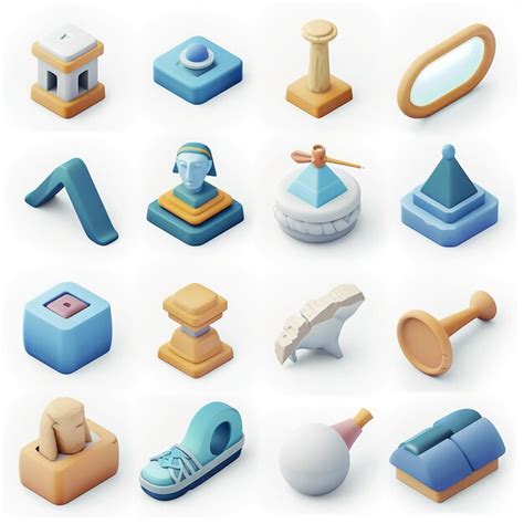 Premium Photo A Collection Of Different Types Of Objects Including One With A Blue Cap