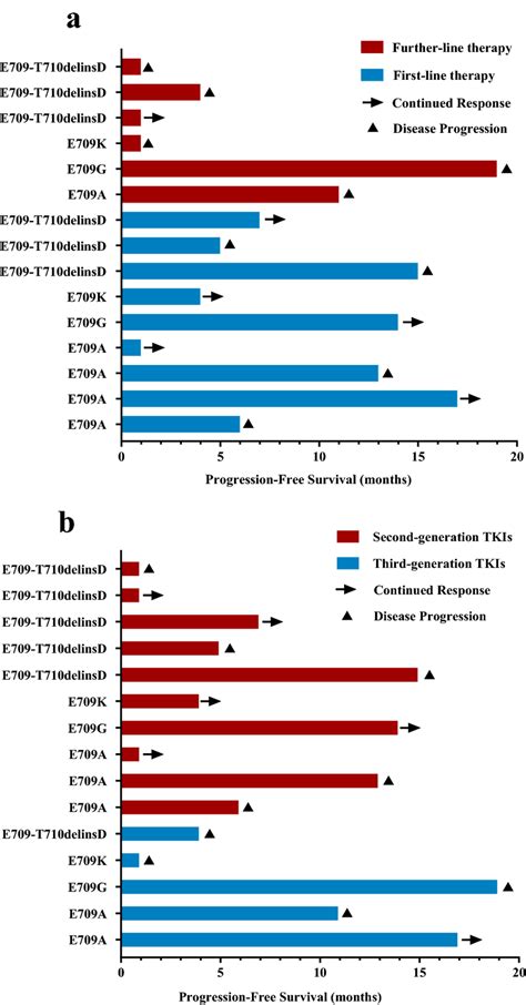 The Swimmers Plot Showing The Pfs For All Nsclc Patients With E709x