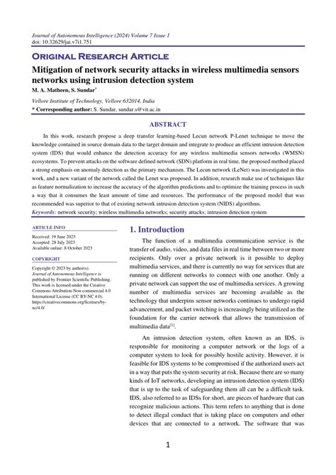 pdf mitigation of network security attacks in wireless multimedia