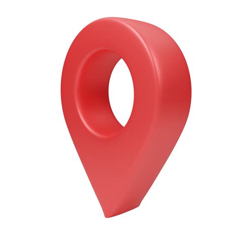 D Render Red Pin Map Location Pointer Icon PNG