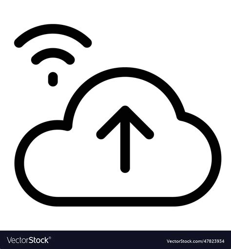 Uploading Data Over Wireless From Cloud Storage Vector Image