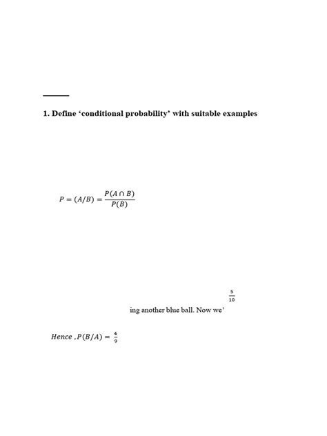 Mathematics For Computing Pdf Random Variable Probability