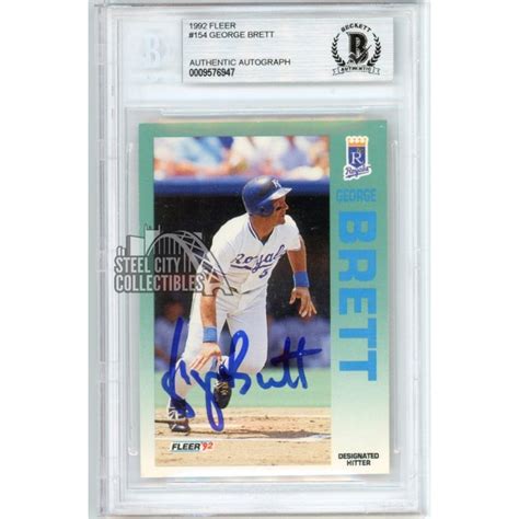 George Brett 1992 Fleer Autograph Card 154 Bas Steel City Collectibles