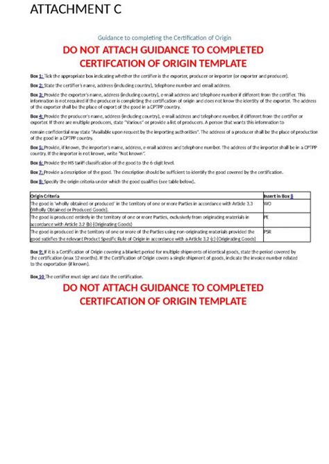 Certification Format Word 30190 Attachment C Guide To Using Cptpp