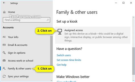 Setup Or Remove A Kiosk Account Using Assigned Access In Windows 10