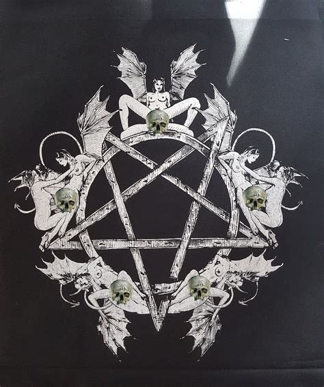 Occult Pagan Pentagram Erotic Seal Of Cuddling Skulls Not Etsy