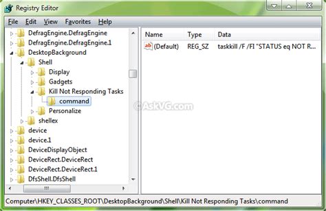 How To Add Kill Not Responding Tasks” In Desktop Context Menu In Windows Vista And Later Askvg