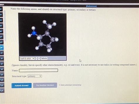 Solved 2021 (References) Name the following amine, and | Chegg.com