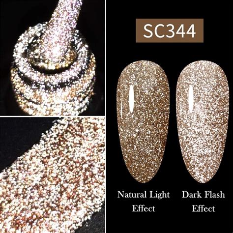 طلاء أظافر جل لامع عاكس ، ورنيش هولوجرافي ، ترتر ليد بالأشعة فوق