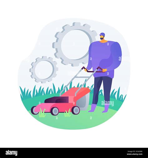 Lawn Mowing Service Abstract Concept Vector Illustration Stock Vector Image And Art Alamy