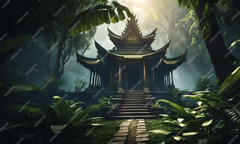 Premium Photo Lost Temple In The Jungle Landscape Wallpaper