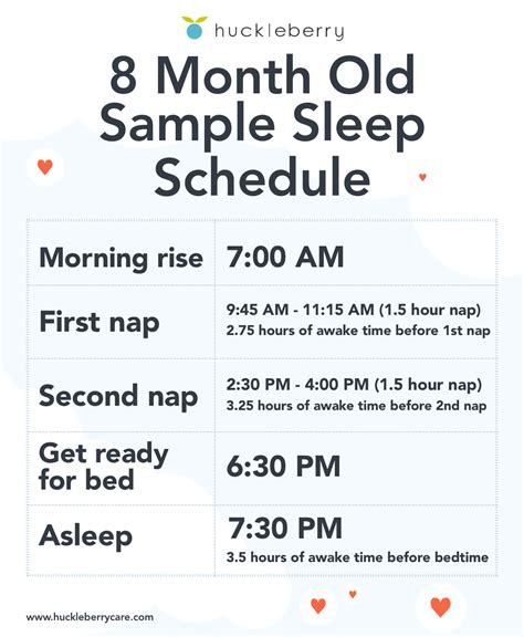 8 Month Old Sleep Schedule Bedtime And Nap Schedule Huckleberry