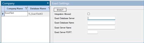 Exact Integration Settings