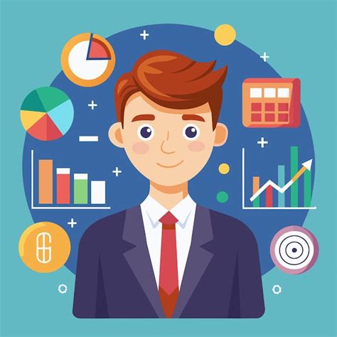 Premium Vector Flat Style Vector Financial Analyst Illustration