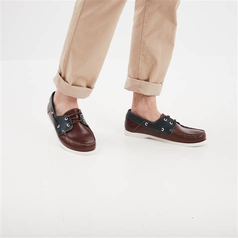 Chaussures Bateau En Cuir Multicolore Homme La Halle
