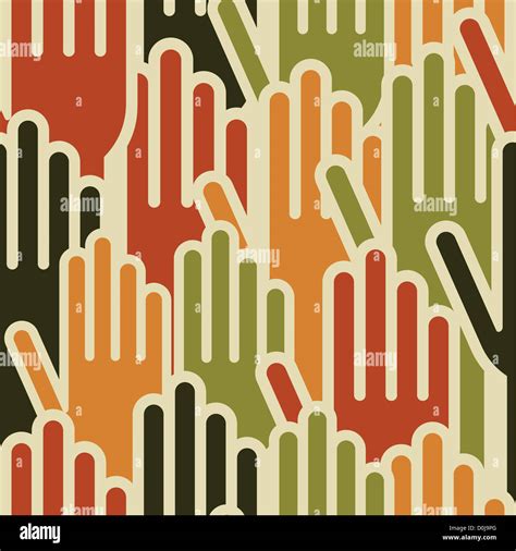 Diversity Human Hands Seamless Pattern Background Vector File Layered For Easy Manipulation And