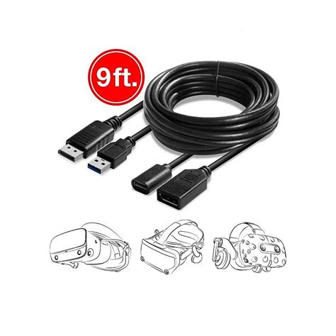 Hyperkin 9 2 In 1 Vr Extension Cable For Oculus Rift S Valve Index Htc Vive Black M07455 Best Buy