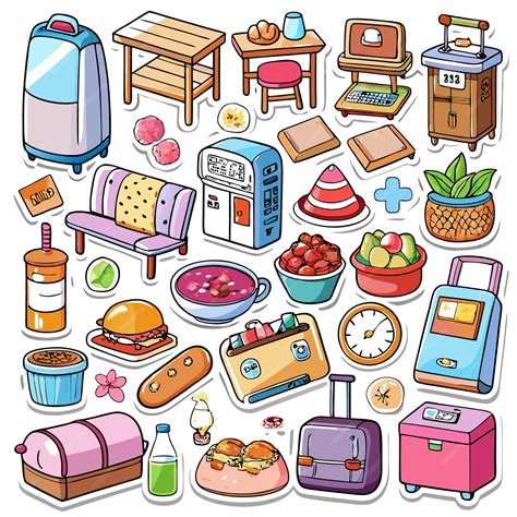 A Colorful Collection Of Everyday Objects And Food Items Premium Ai