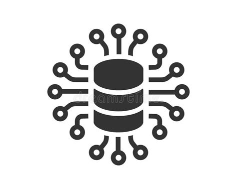 Conceptual Graphic Of A Database Server Connected Via A Chip Circuit Symbolizes Data