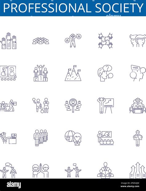 Professional Society Line Icons Signs Set Design Collection Of Society