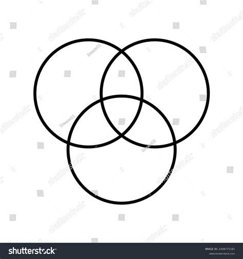 Intersection Three Sets Circles Venn Diagram Stock Vector Royalty Free