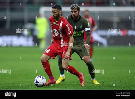 Patrick Ciurria Of Ac Monza Controls The Ball During The Serie A Match Beetween Ac Milan And Ac