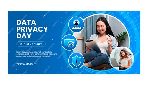 Free Vector Gradient Horizontal Banner Template For Data Privacy Day