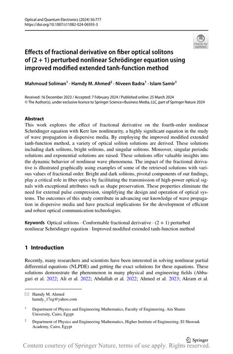 Effects Of Fractional Derivative On Fiber Optical Solitons Of 2 1 Perturbed Nonlinear