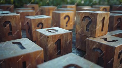 blocks with question marks and copy space questions and problem solving